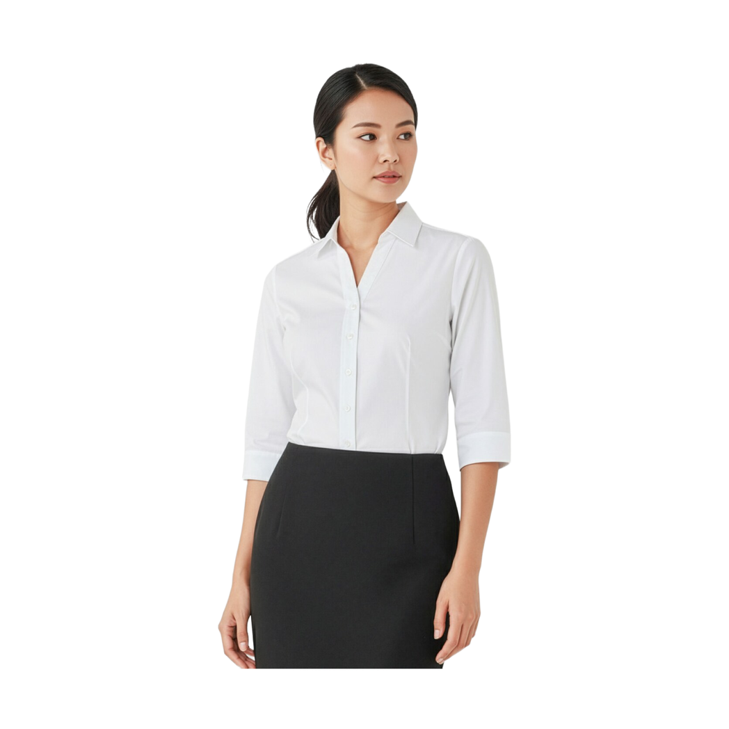 Womens Hudson 3/4 sleeve shirt with a collar front button – Colin Carr ...